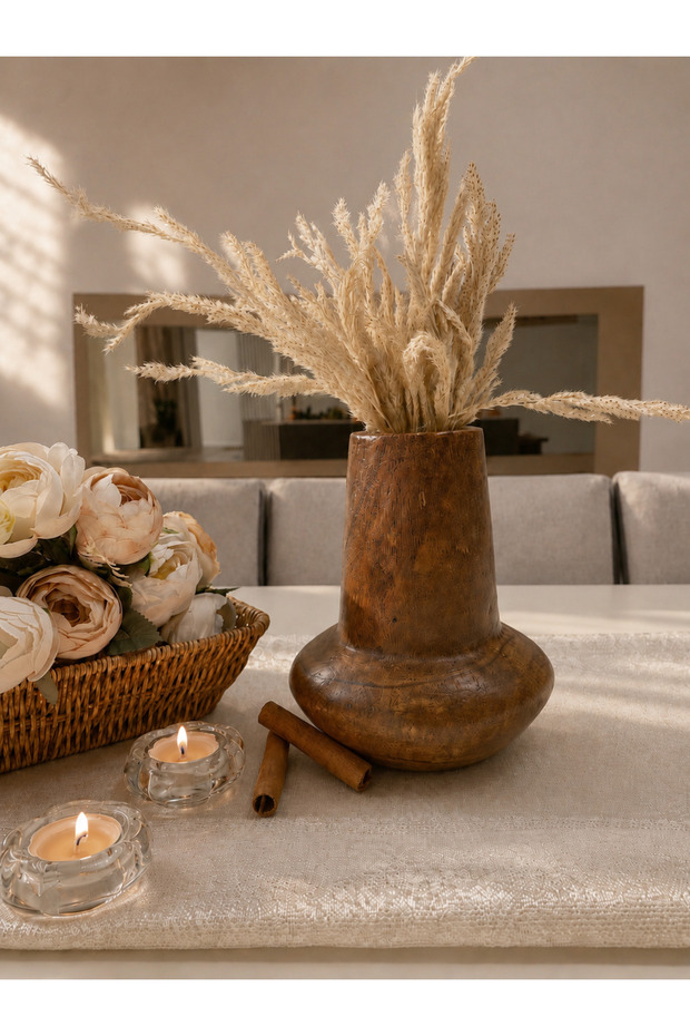 ARTEVIA DEKORASYON Doğal Ahşap Rustic Dekoratif Vazo - Fiyatı, Yorumları