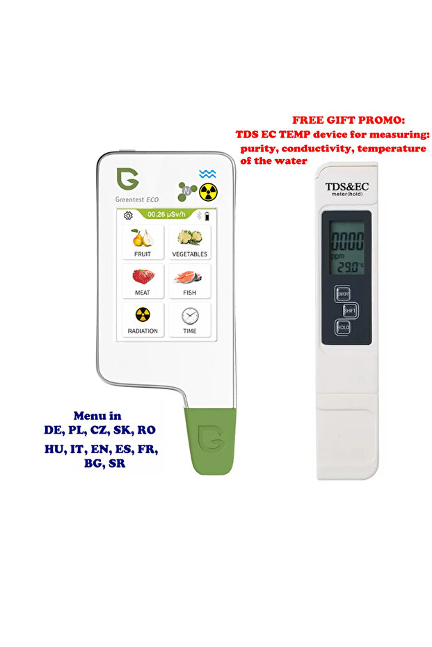 Greentest Set testere digitale 4F, masurare nitrati din fructe, legume ...