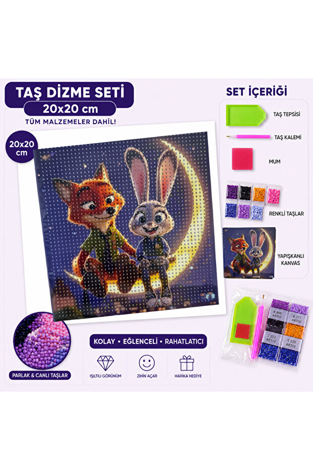 Alka Peluş Zootopia Judy Hopps & Nick Wilde Diamond Painting Taş Dizme ...