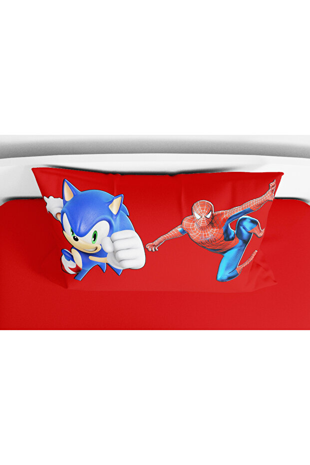 Erays Home Spderman Sonic Çizgi Kahraman Desenli 3D Dijital Baskılı Tek ...