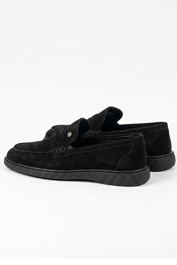 Pierre Cardin Erkek Siyah Süet Penny Loafer Bağcıksız Kalın Taban All ...