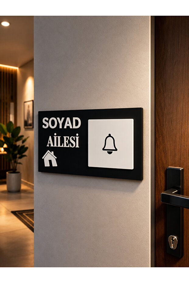 King 3D Desing Kişiye Özel Kapı Zili Dekoru | Soyadlı Aile İsimliği ...
