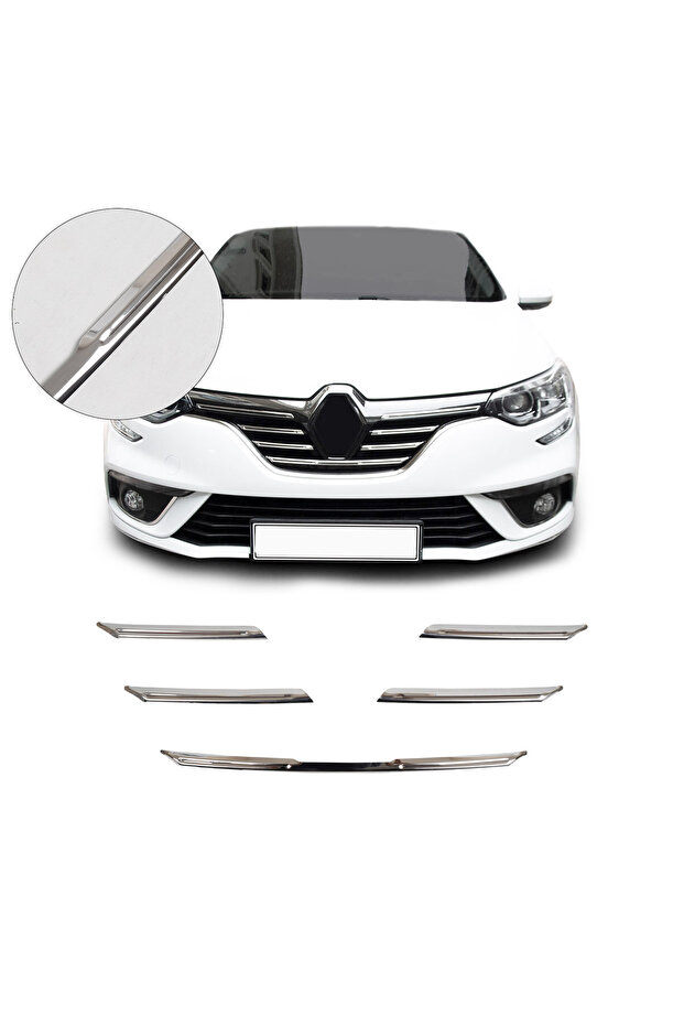 BRSPLAST Renault Megane 4 Uyumlu 2016-2020 Krom Ön Tampon Çıtası Ve Ön ...