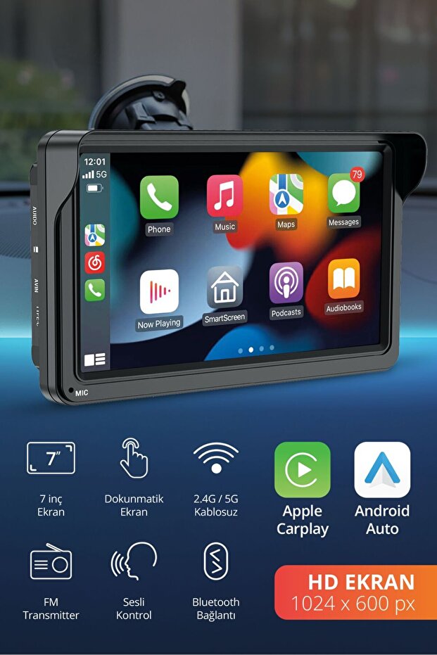 Piranha 7401 CarPlay Dokunmatik Ekran 7 İnç | Kablosuz Android Auto ...