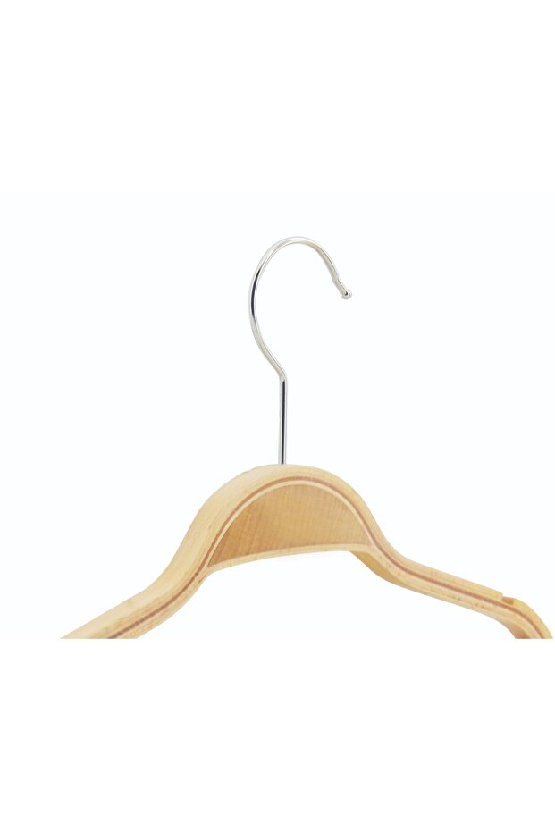 NYN Ahşap 0-3 Yaş 26CM Çocuk Elbise Askısı Naturel Renk 24 Adet ...