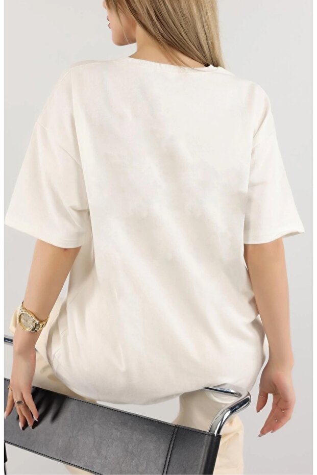 NOVALYN SHOP Kadın Bisiklet Yaka Düz Desensiz T-Shirt - Fiyatı, Yorumları