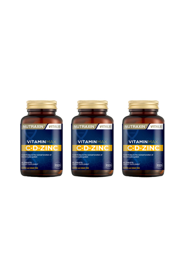 Nutraxin Vitamin Max C-D-Zinc 60 Tablet | 1000 mg C Vitamini + 1000 IU ...
