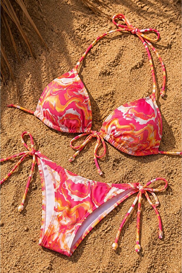 SURA Sunset Marble Bağlamalı Bikini Takımı - Fiyatı, Yorumları