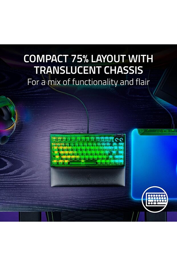 RAZER BlackWidow V4 75% Gaming Keyboard, Hot-Swappable, Orange Tactile ...