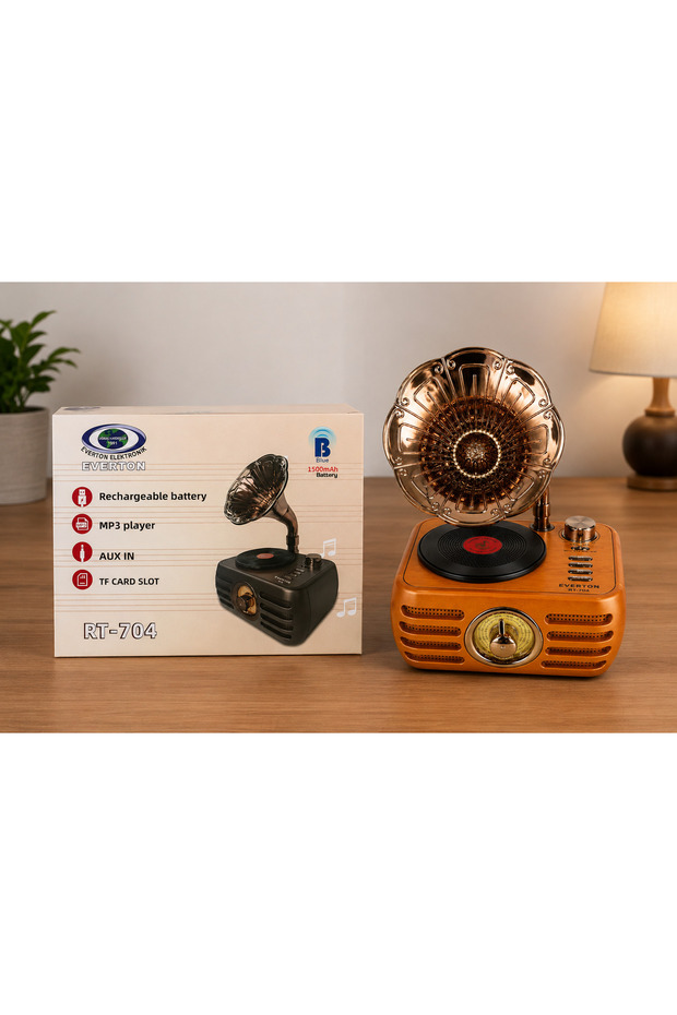TB Gramafonlu Bluetooth Fm-Usb-Tf-Aux Şarjlı Nostaljik Radyo - Fiyatı ...
