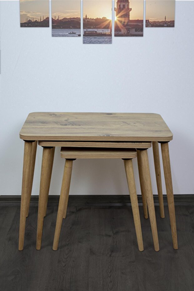 Pratico Napoli 3'lü Zigon Sehpa Atlantik Çam - Fiyatı, Yorumları