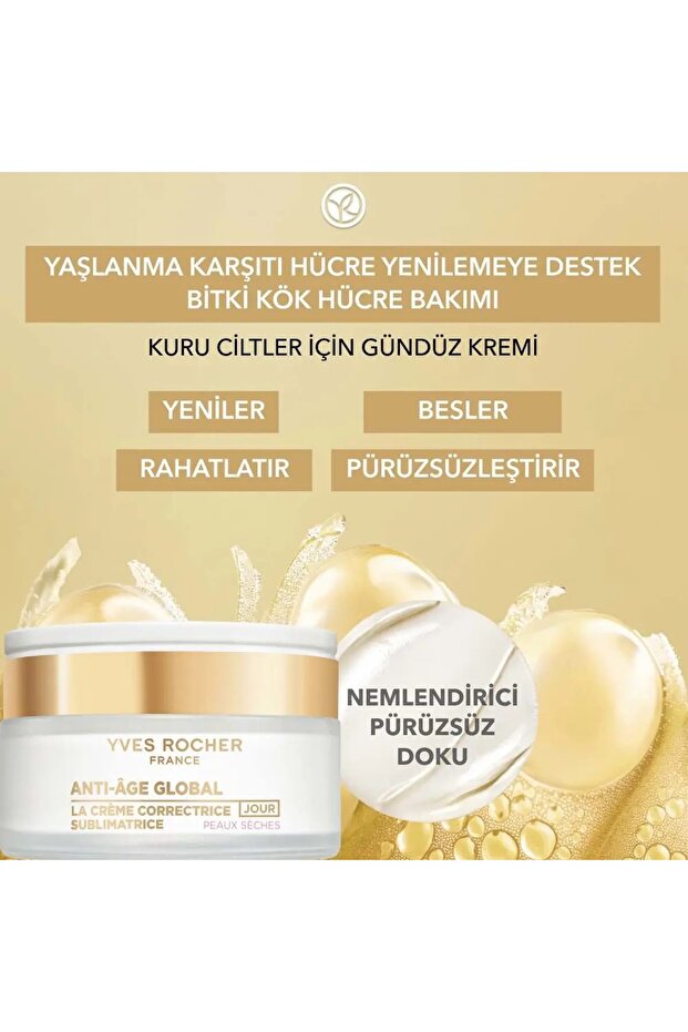 Yves Rocher Day Cream-Hyaluronic Acid & Panthenol-Anti-Aging Plant Stem ...