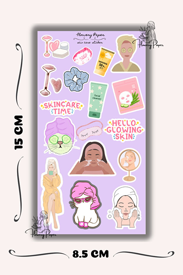 Flowery Paper 5'li ScinCare Sticker sayfası , Defter,ajanda ,journal ...