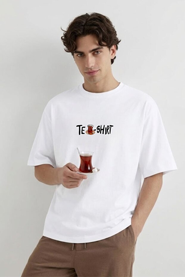 The Champ Clothing Erkek Oversize Tişört Tea-Shirt Baskılı Beyaz ...