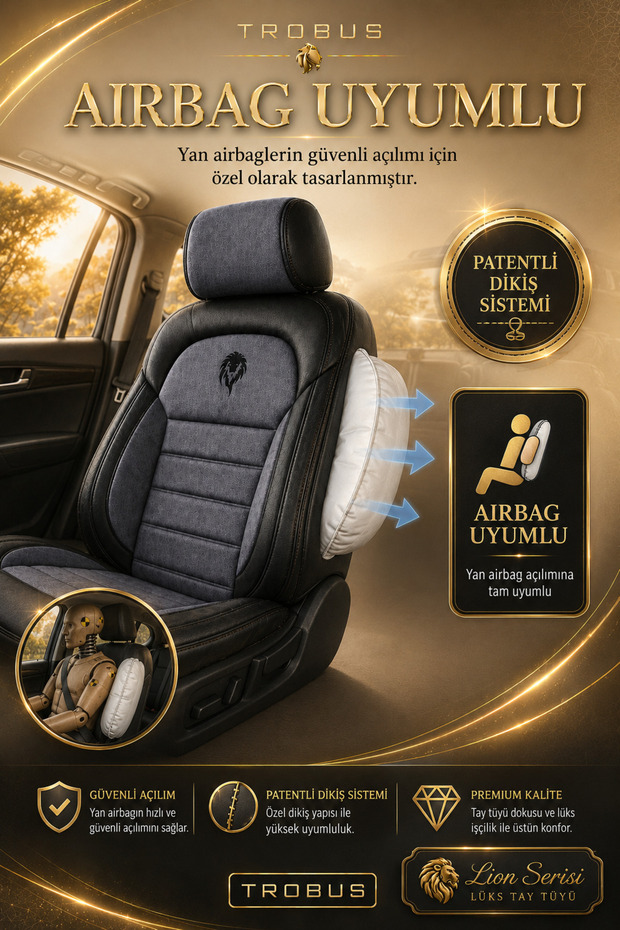 TROBUS Ford Connect 2015-2019 Uyumlu Lion Serisi 2+1 Ticari Tay Tüyü ...