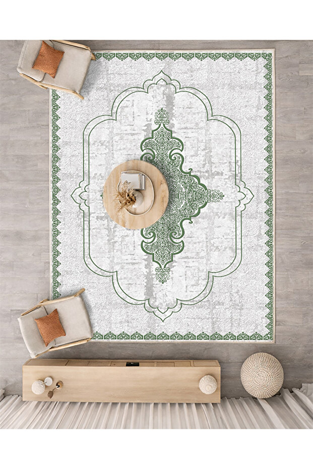 Lioara Home Klasik Modern Dijital Baskı Halı | Yıkanabilir Kaymaz Taban ...