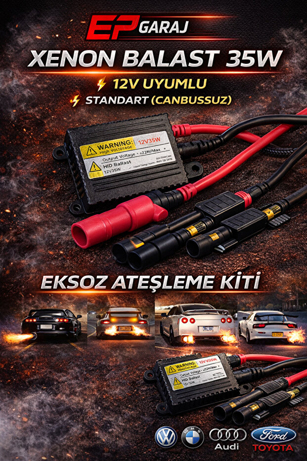 EP GARAJ OTOMOTİV ÜNİVERSAL BÜTÜN ARAÇLARA UYUMLU 12 VOLT 32 WATT EKZOZ ...