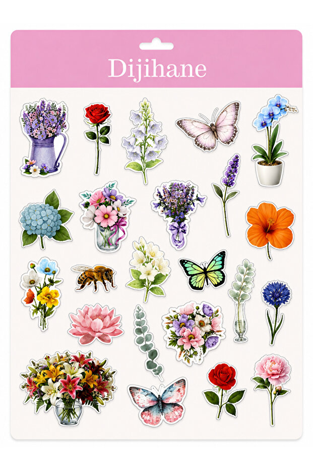 dijihane 4 Sayfa 85+ Parça Çiçek Temalı Sticker Seti – Defter, Ajanda ...