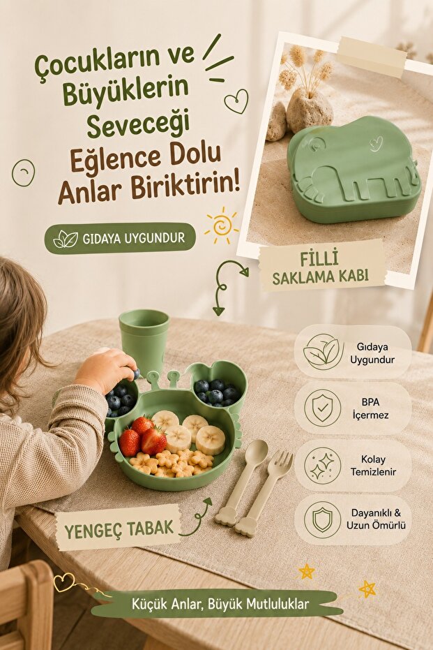 Kitchen Life 4 Parça Çatal Kaşıklı Mama Seti ve Saklama ve Beslenme ...