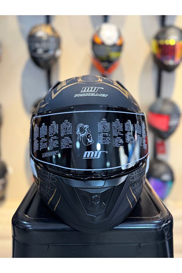 MTS M-801 SNAKE ANUBIS Full Face Gold-Siyah Kask - Fiyatı, Yorumları