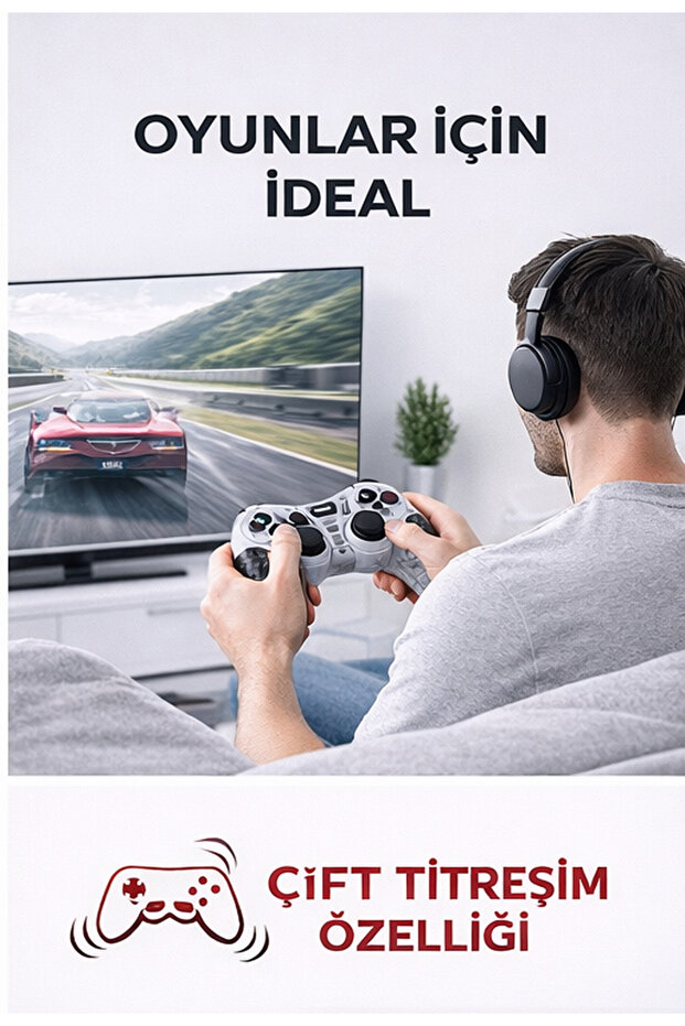 MEGAMUS Kablosuz Oyun Kolu 2.4GHz – PC, PS1, PS2, PS3, TV Box ve ...
