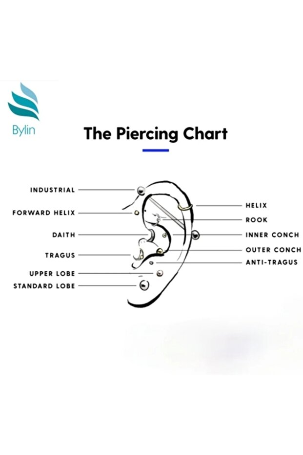 Bylin Cerrahi Çelik Barlı Zincirli Kalp Piercing Küpesi- Bar Uzunluğu 6 ...