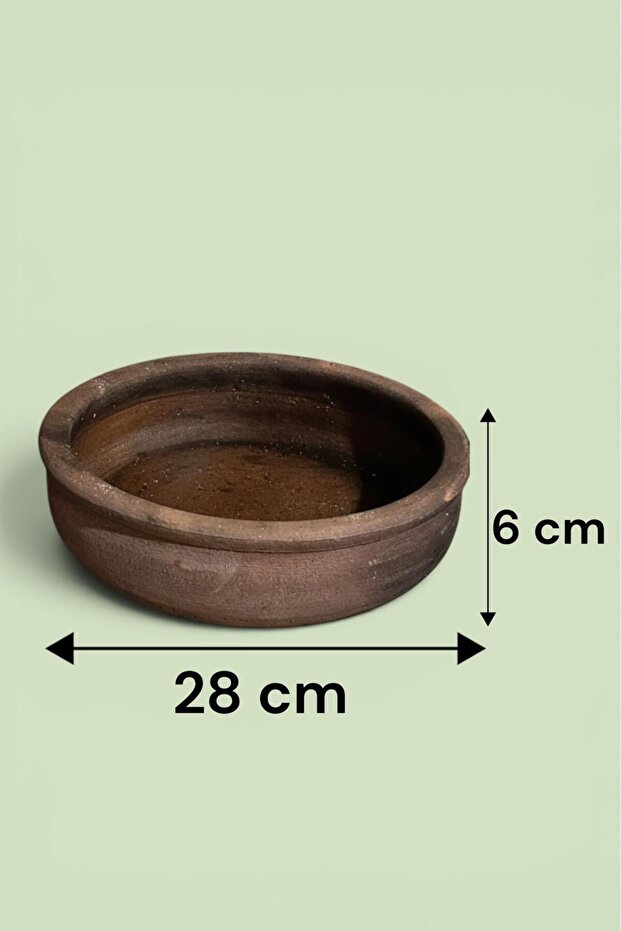 adenart pottery Toprak Güveç Fırın Tepsisi-Tavası 28 cm Küçük Boy Doğal ...