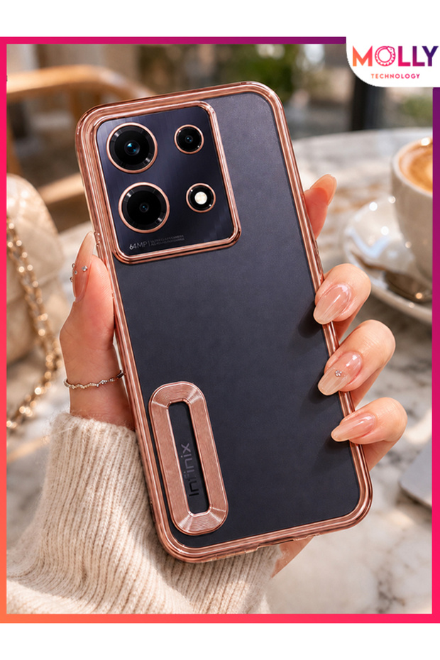 Molly İNFİNİX NOTE 30 İçin Kenarları Metalik Rose Lens Koruyuculu Lou ...