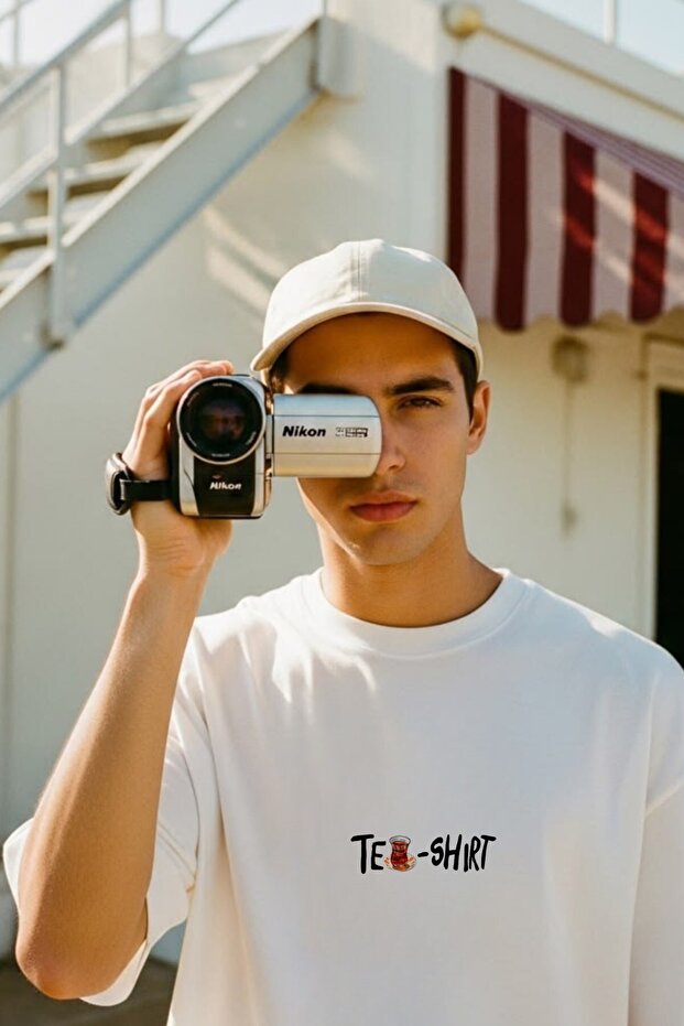 The Champ Clothing Erkek Oversize Tişört Tea-Shirt Baskılı Beyaz ...
