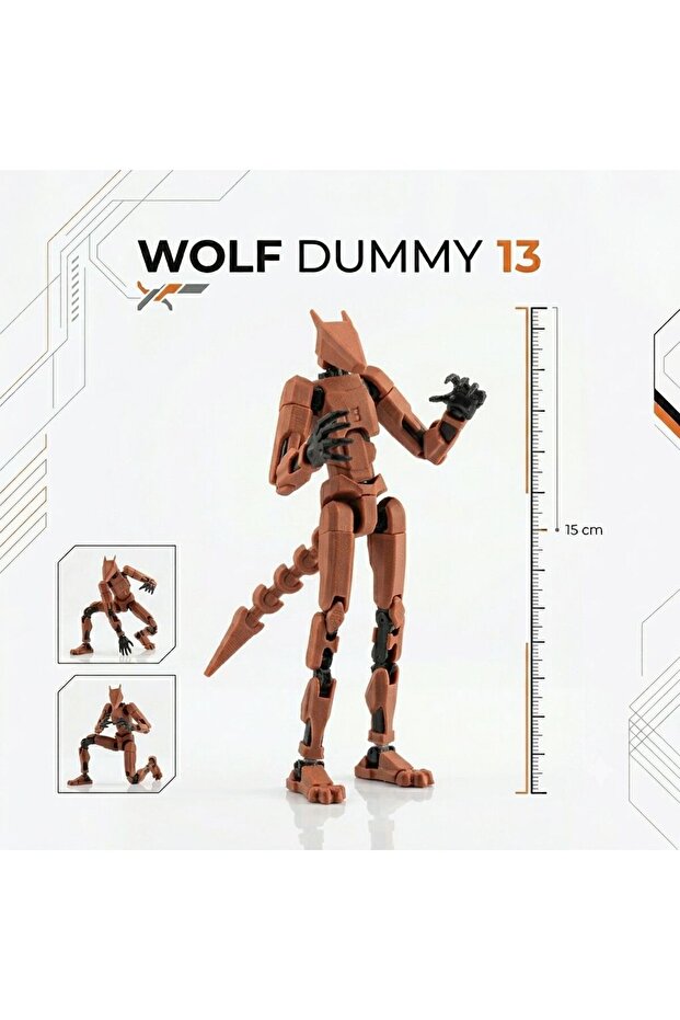 MD Design Wolf Dummy 13 Hareketli Eklemli Aksiyon Figürü 15 cm 3D Baskı ...