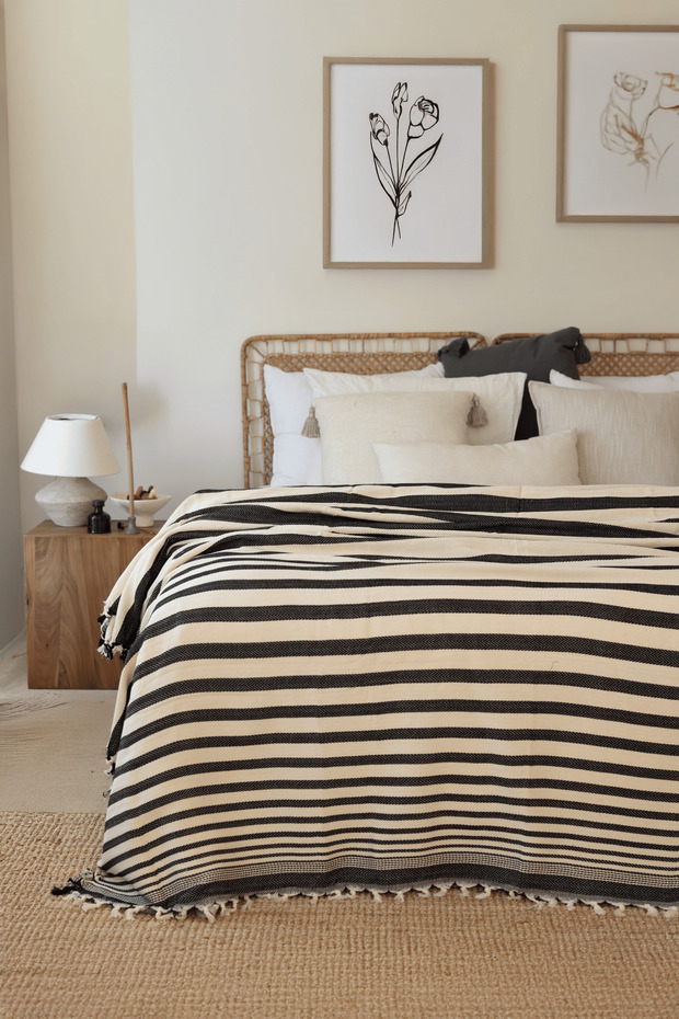 COMO HOME Zebra Model Yatak Örtüsü/ Pike/ Koltuk Örtüsü 130x180 cm ...
