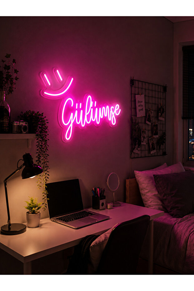 dekoraven Gülümse Tasarımlı Led Neon Tabela Ev Güzellik Merkezi Kuaför ...