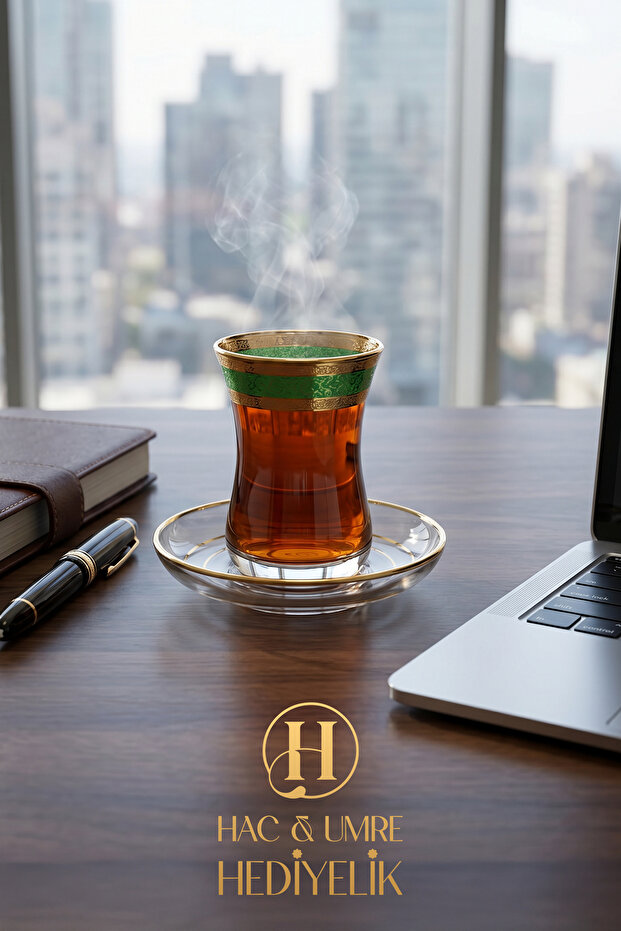 HUH Hac & Umre Hediyelik Gold Çay Bardak Seti | 6 Kişilik Çay Takımı ...