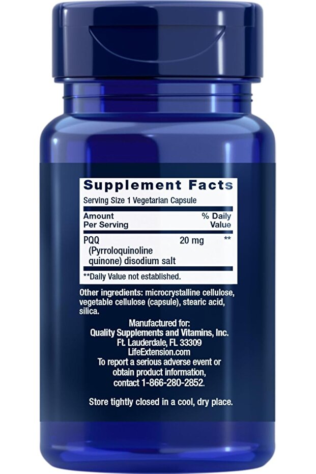 Life Extension PQQ Pyrroloquinoline Quinone 20 mg, 60 Vegetarian ...