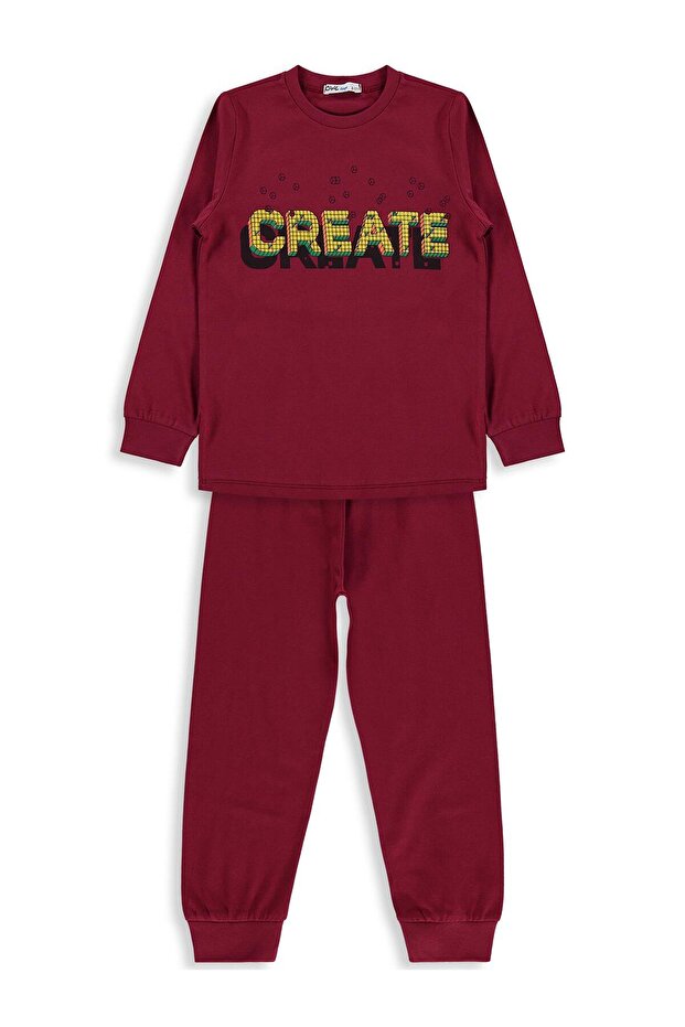 Civil Boys Create Baskılı 6-9 Yaş Pijama Takımı - Bordo - Fiyatı, Yorumları