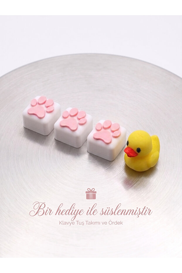 Babi Collection Pembe Pati Desenli Keycaps 4'lü Set Klavye Tuşu,Gamer ...
