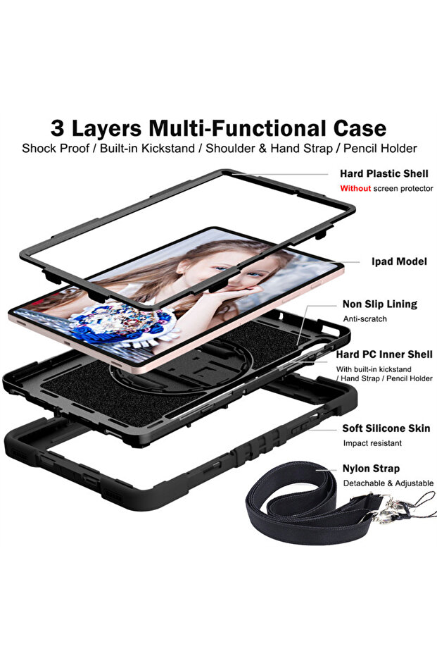 Fogy Xiaomi Poco Pad X1 11,2 Inç Uyumlu Standlı El Geçmeli İpli Karbon ...