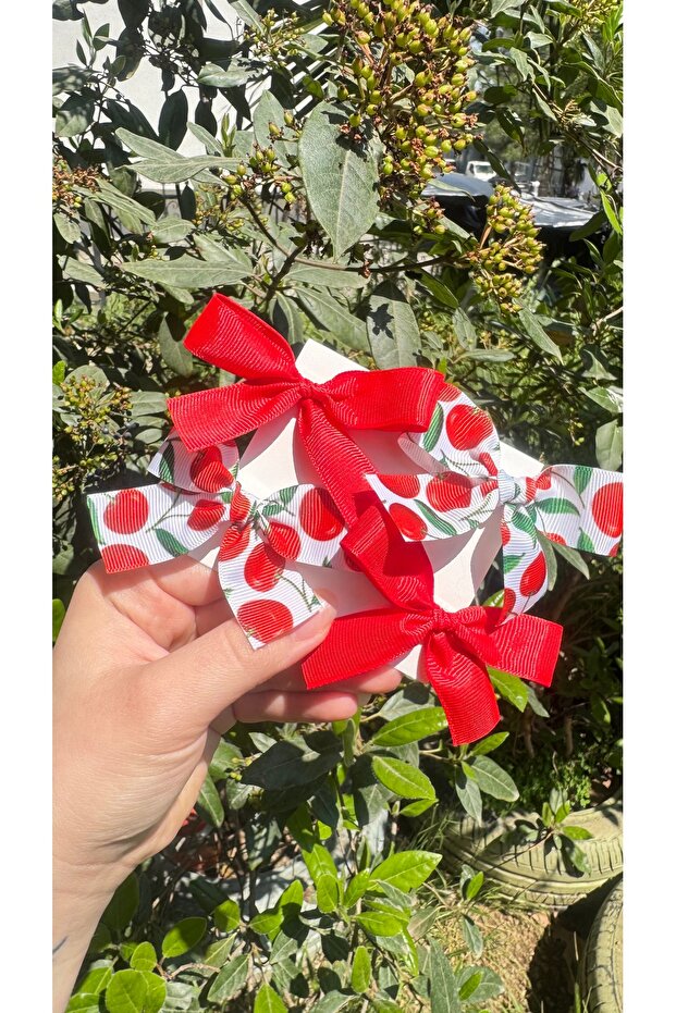 Toka Perisi Summer Kirazlı Fruit Çocuk 4`lü Toka Seti-3cm Metal Klips ...