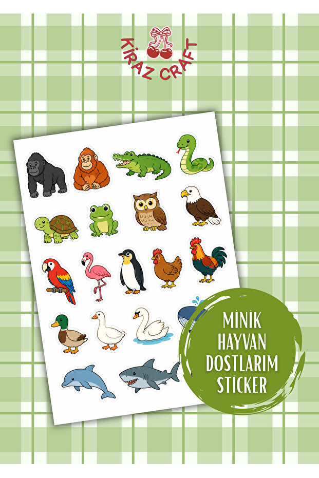 Kiraz Craft 60’lı Sevimli Hayvan Safari Orman Sticker Seti – Çocuk ...