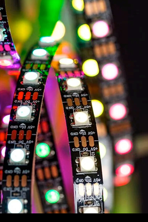 TrendDeco 2 Metre Usb ile Çalışan Pixel Led Argb Kumandalı Sese Duyarlı ...