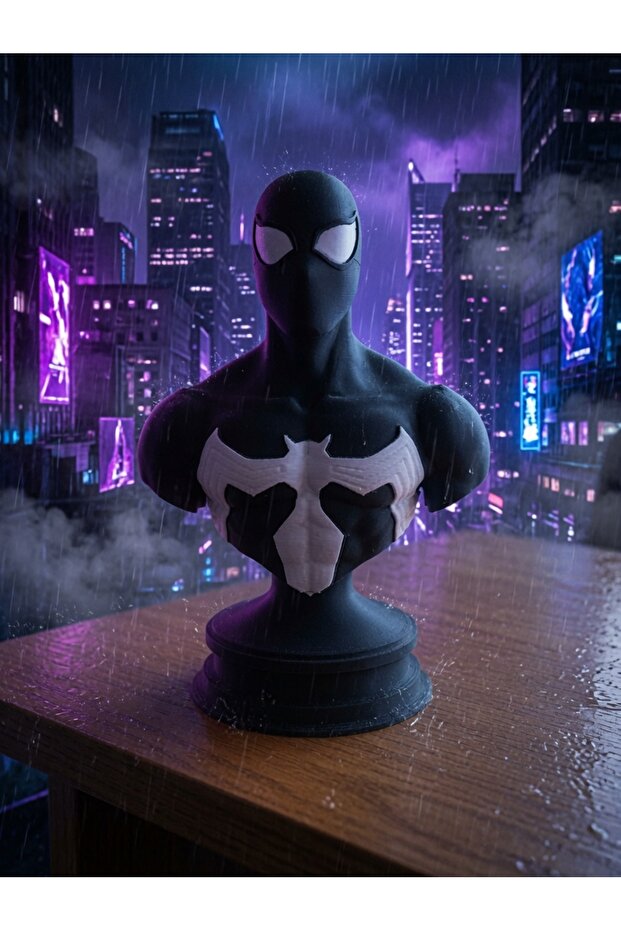 Riva Self Spider-Man Siyah Kostüm Symbiote Büst Figür Örümcek Adam ...