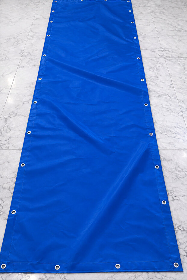 Branda Noktası Mavi Balkon Brandası - 650 gr PVC Polyester - Kuşgözlü ...