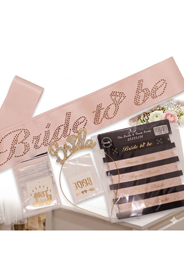 luvissi shelves BRİDE 5 Lİ SET PEMBE GOLD - TAŞLI BRİDE TAÇ, BRİDE TO ...