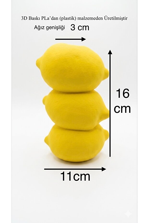 3Dikili design Modern Limon Tasarımlı Dekoratif Vazo - Limon Figürlü ...