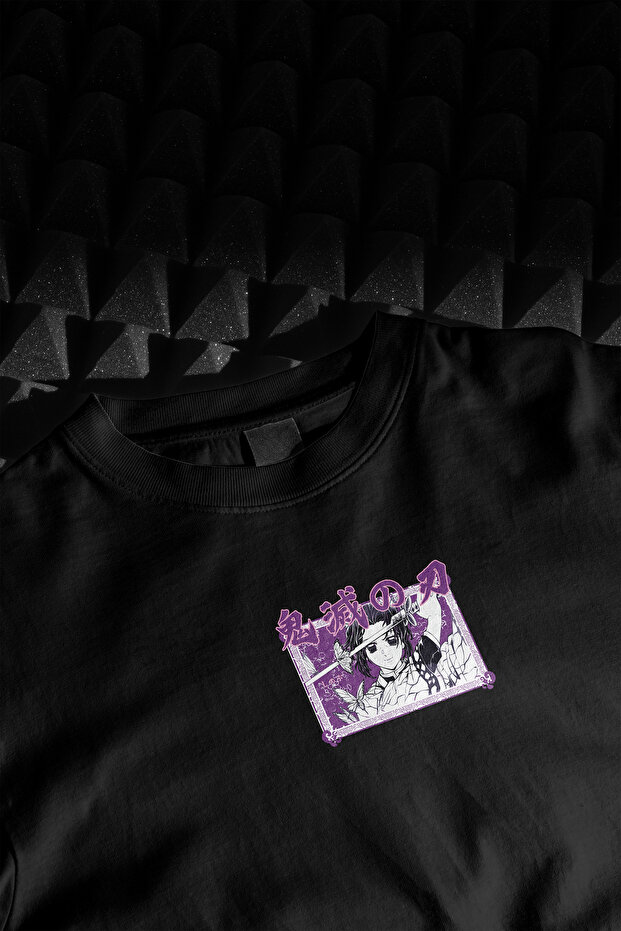 Brutal Dept. Demon Slayer Shinobu Kocho Kelebek Baskılı Oversize T ...