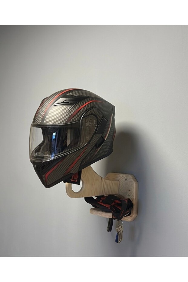 Ahşap Masif Duvar Tipi Motorcu Kask ve Mont Askılığı - Çok Amaçlı ...