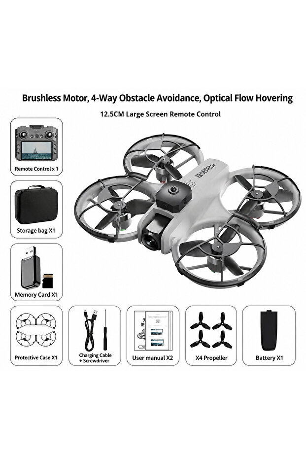 Airvolt T21P Kameralı Mini Drone Optical Flow Sabitlemeli 360° Takla ...