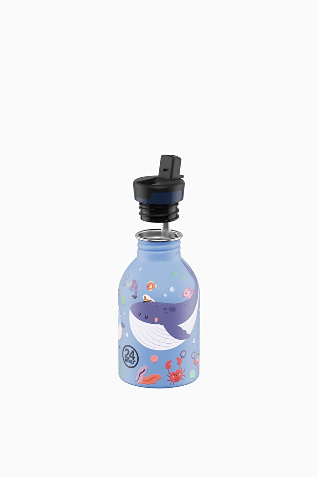 24 Bottles Kids Bottle Ocean Friends Pipetli Paslanmaz Çelik Çocuk Su ...