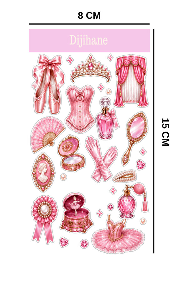 dijihane Coquette Pembe Estetik Sticker Seti 8x15 cm | Fiyonk, Kalp ...