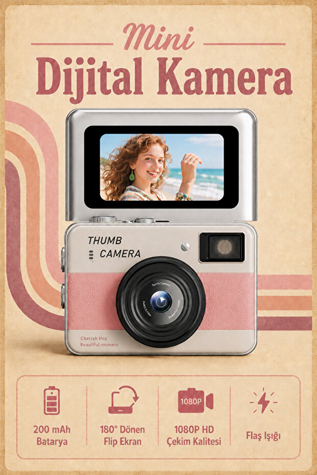 SEYUTECH Retro Mini Dijital Kamera 1080P HD 1.47 inç Flip Ekranlı ...